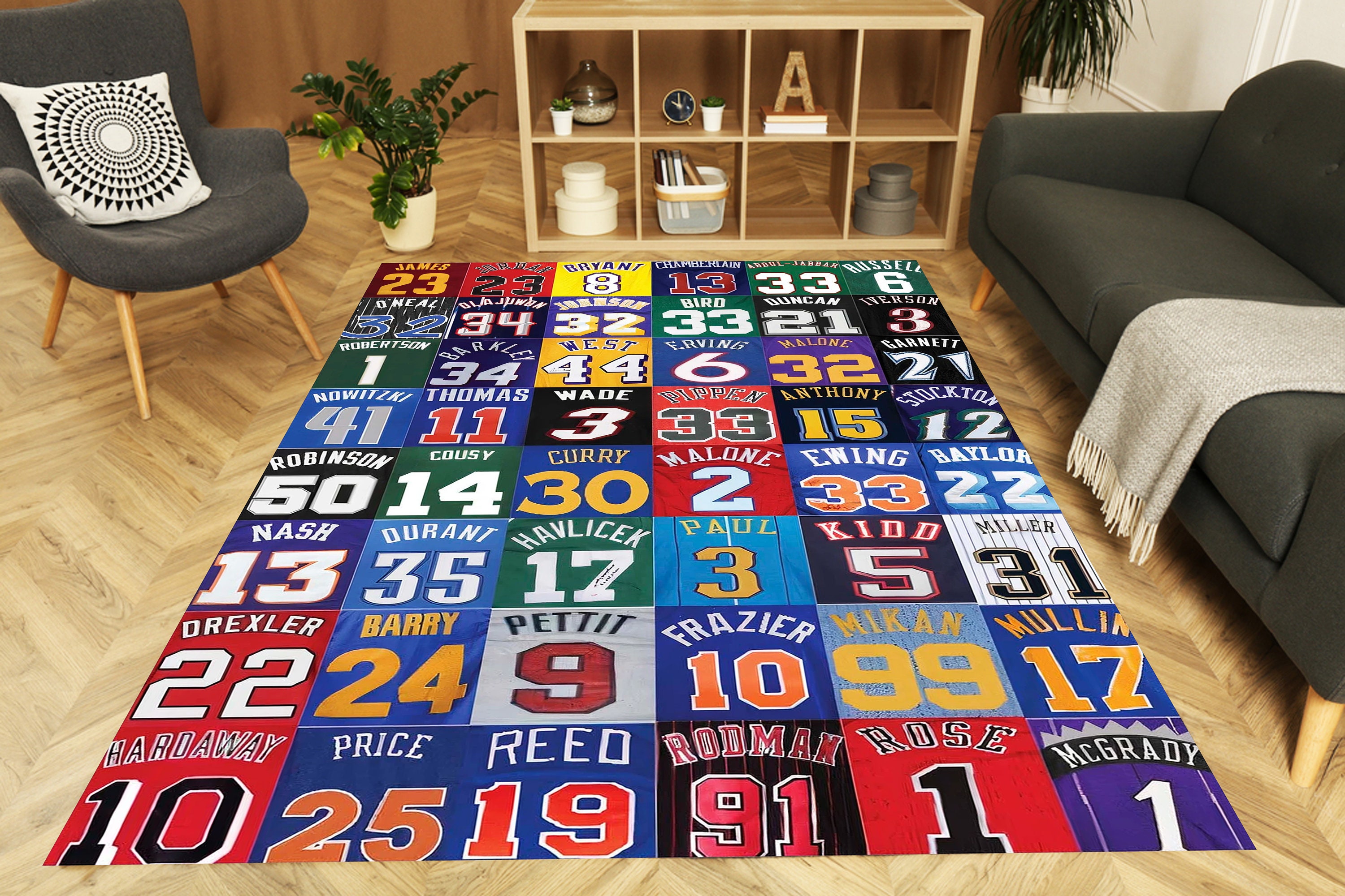 NBA Rug, NBA Basketball Rug, Modern Rug, Custom Rug, Basketball Rug ...