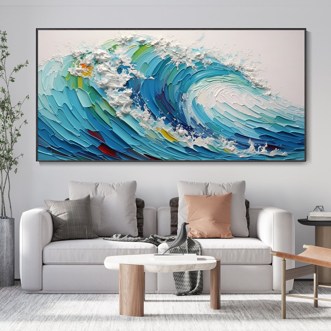 Abstract Blue Ocean Landscape Wall Art Modern Original - Etsy