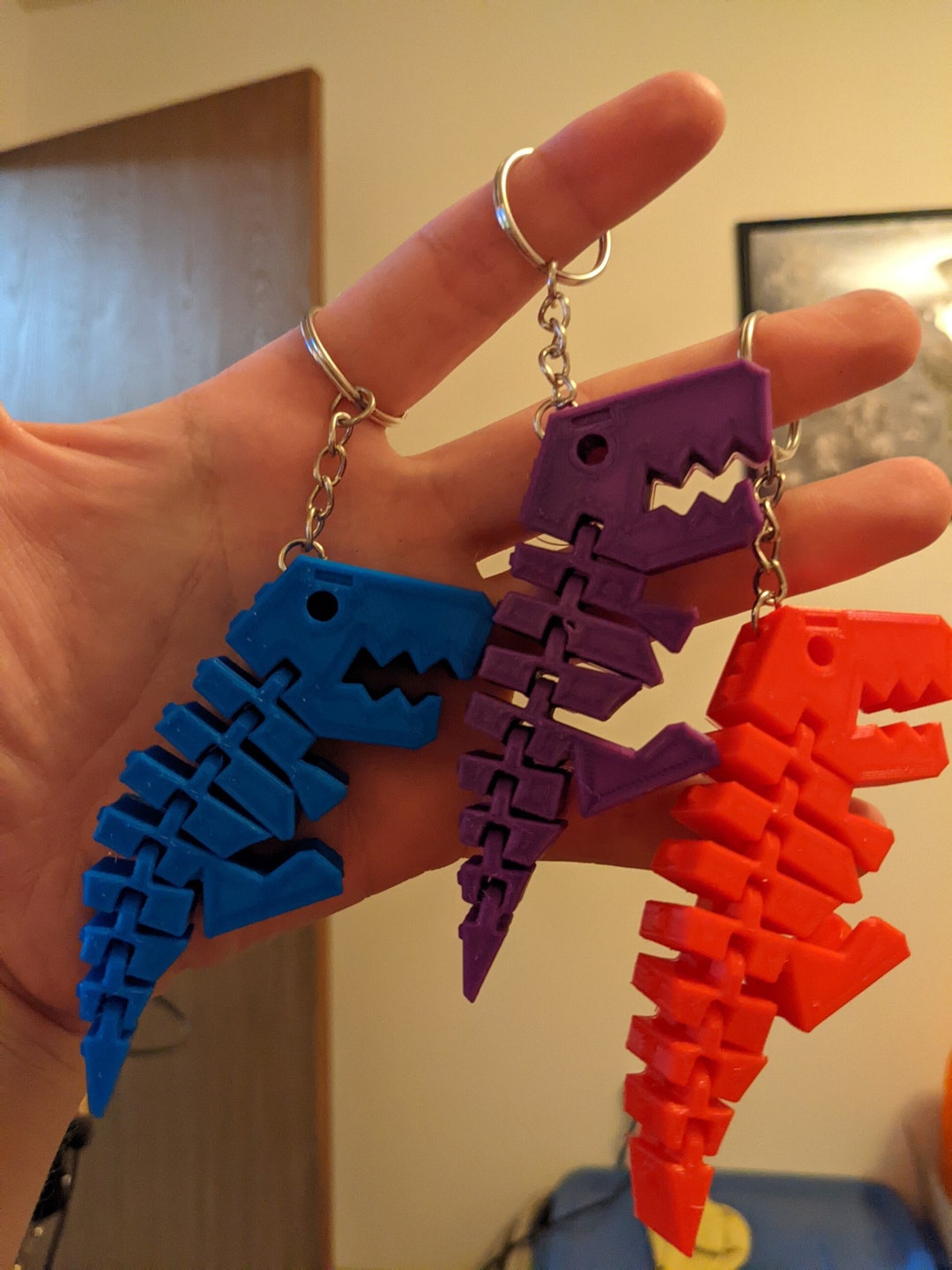 Flexible T-rex Keychain - Many Colors Available - Etsy