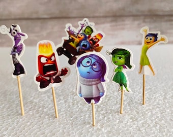 Inside Out Cupcake Toppers - Etsy