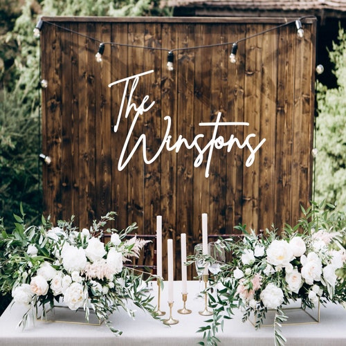 Custom Wedding Decor Backdrop Wood Name Sign Personalized - Etsy