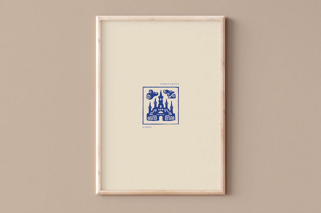 HYRULE POSTER, Minimalist Decorative Poster, Linocut, Korogu, Hyrule ...