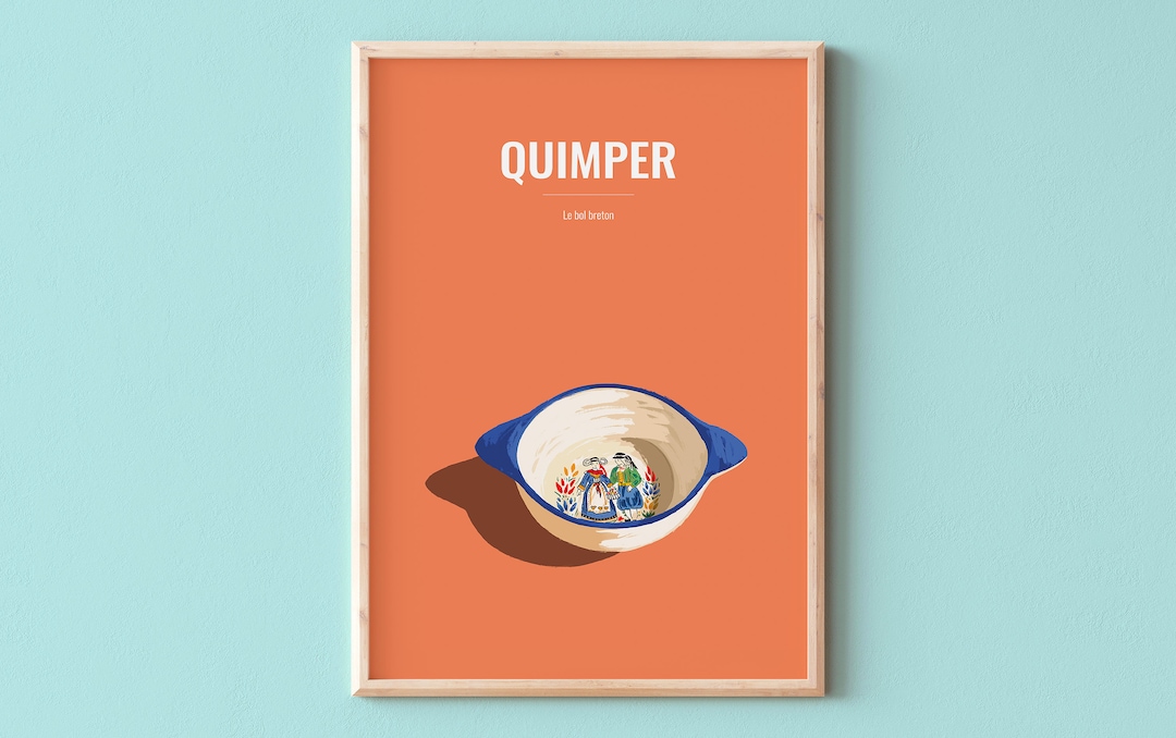 QUIMPER POSTER Brittany Poster Quimper Illustration Earthenware ...