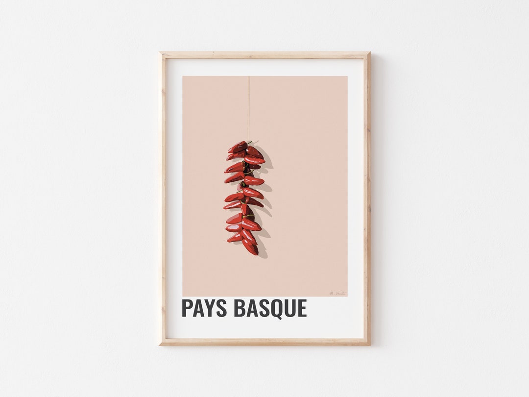 BASQUE COUNTRY POSTER, Basque Poster, Basque Pepper, Espelette Pepper ...