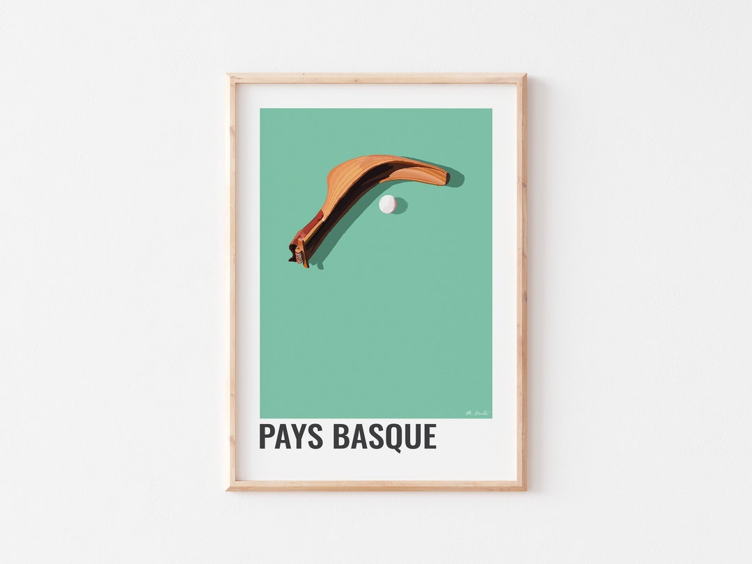 BASQUE COUNTRY POSTER, Basque Poster, Basque Pelota, Basque Pelota Game ...
