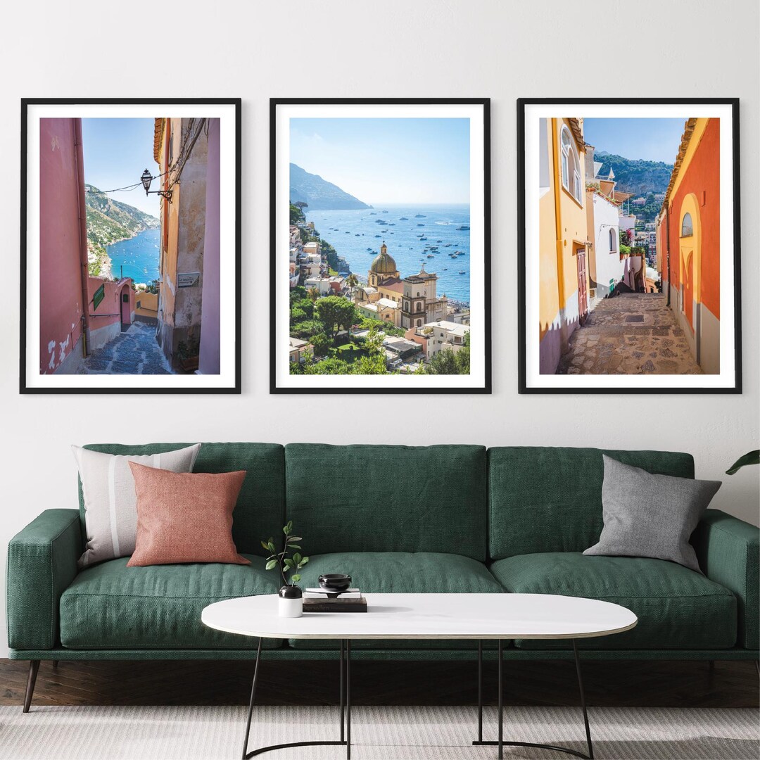 Positano Prints Set of 3 | Italy Wall Art Photography | Amalfi Coast ...
