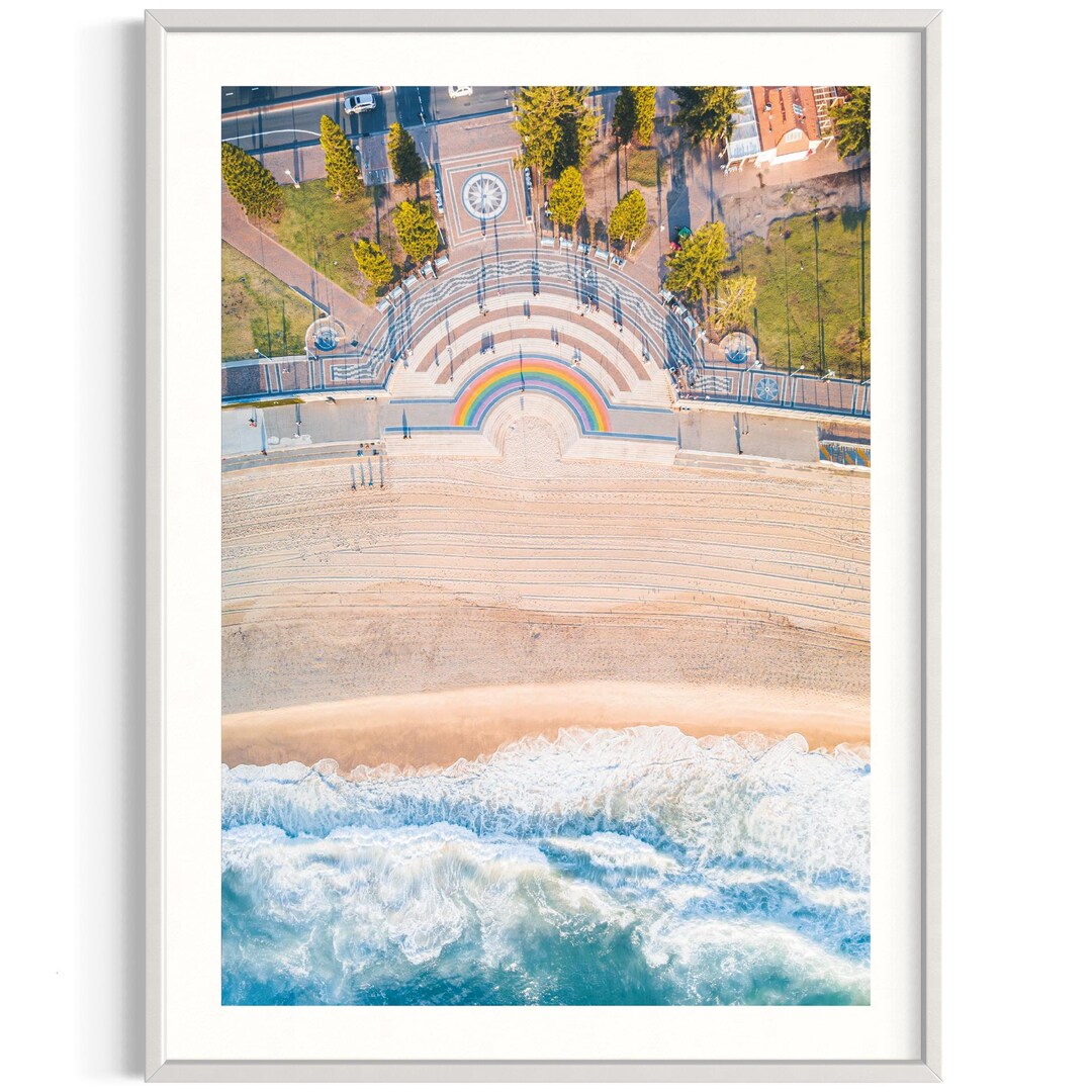 Imprimé arc-en-ciel Coogee Beach | Photographie aérienne | Art mural ...