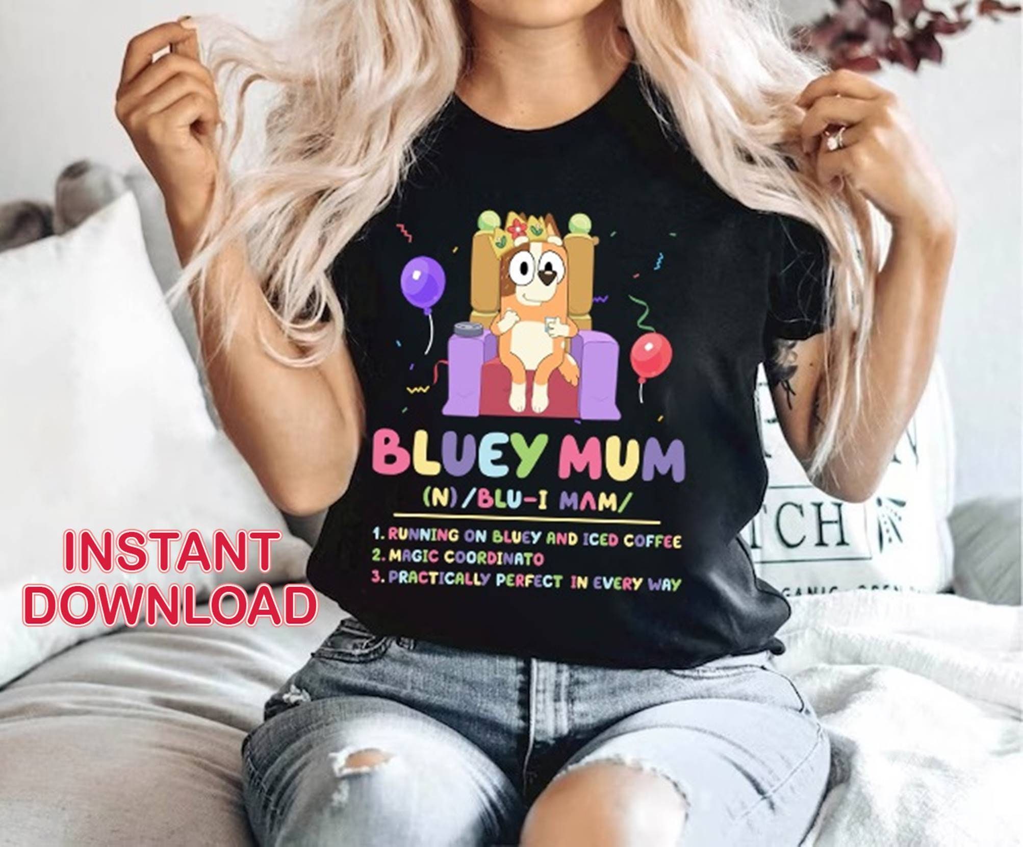 Bluey Mum Png Bluey Mother's Day Png Bluey Chili Heeler - Etsy
