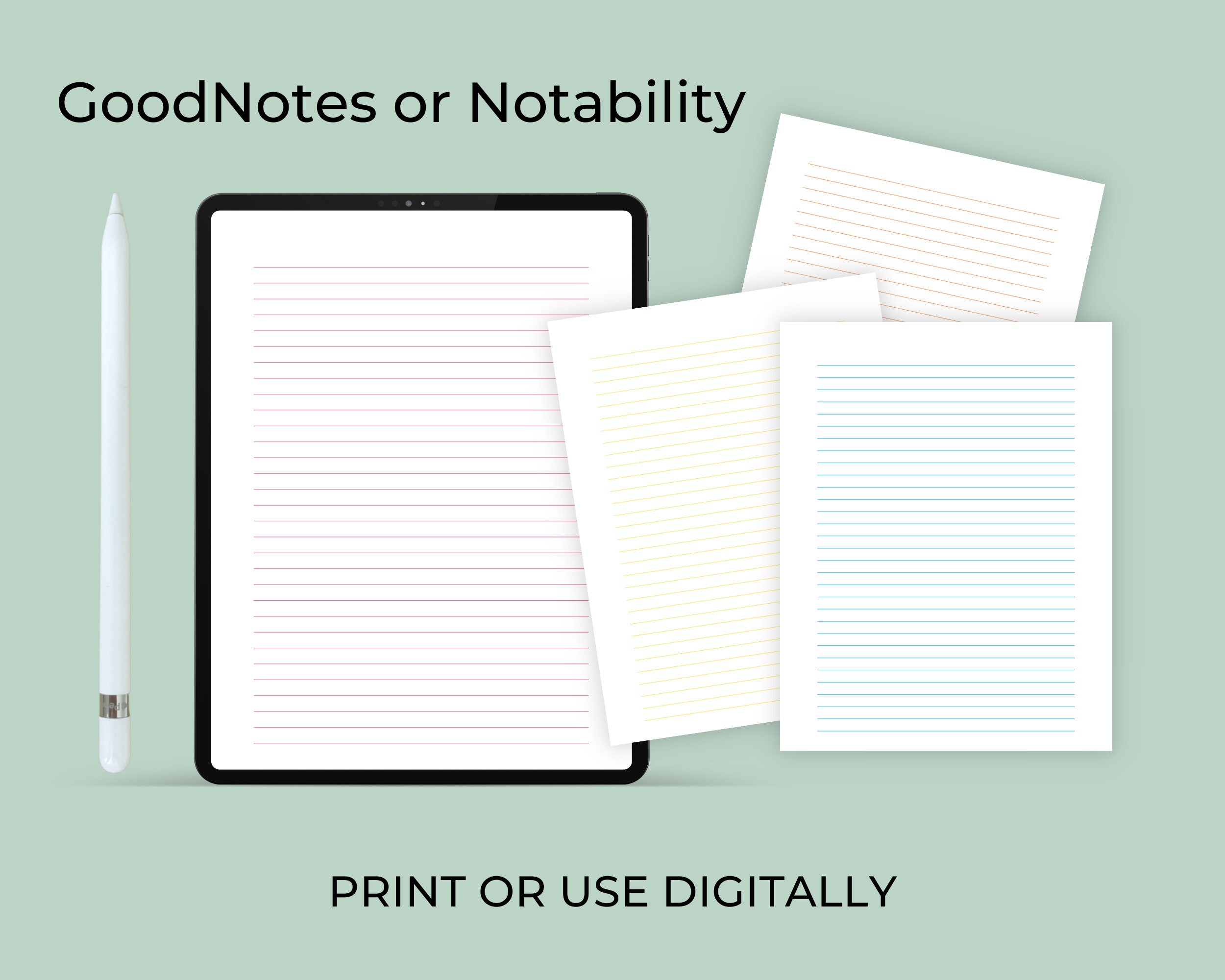 Lined Notebook Paper, Note Paper Digital, Note Paper, Letter Stationary ...