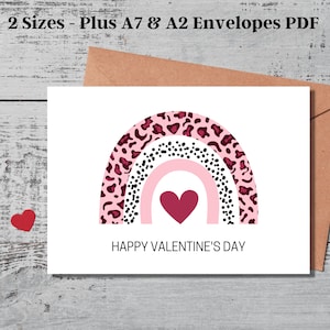 Printable Valentine's Day Card, Rainbow Love Card, 5 X 7, 4.25 X 5.5 ...
