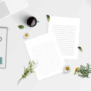 Floral Lined Writing Paper Bundle, Stationery Lined Unlined Paper, A4 ...