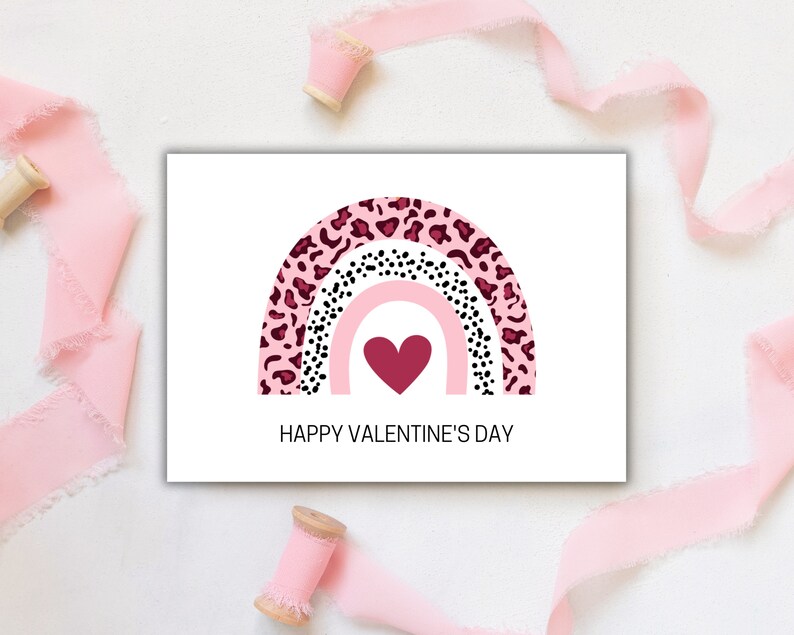 Printable Valentine's Day Card, Rainbow Love Card, 5 X 7, 4.25 X 5.5 ...