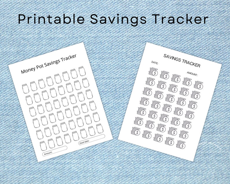 Savings Tracker Template, Money Pot Design, Digital PDF File, US Letter ...