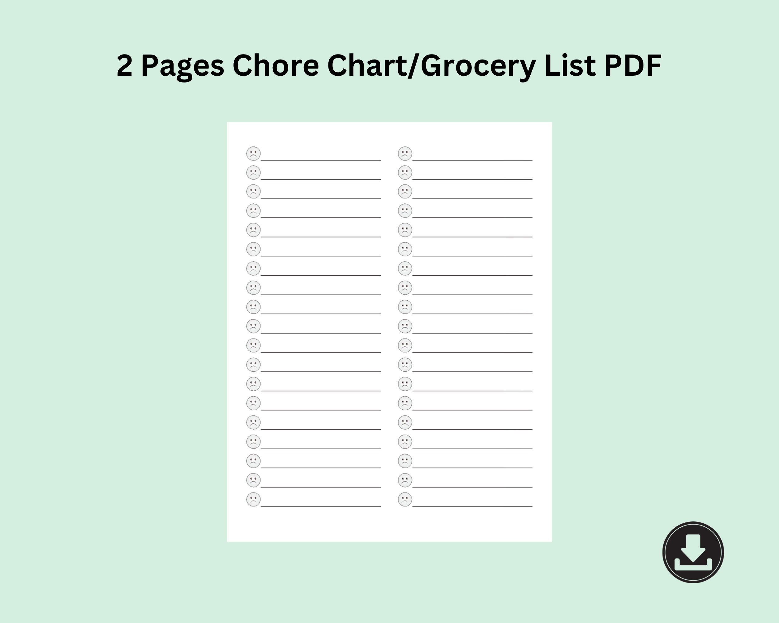 Chore Chart Digital Chore List Printable Goodnotes Chore to - Etsy