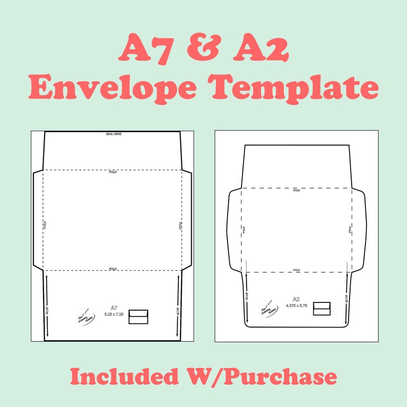 Printable Envelope Template A7 5 X 7 for Greeting Cards - Etsy