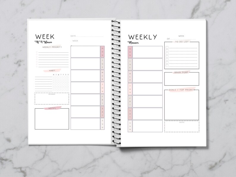 Weekly Planner Printable, Digital Weekly Planner, Weekly Schedule ...