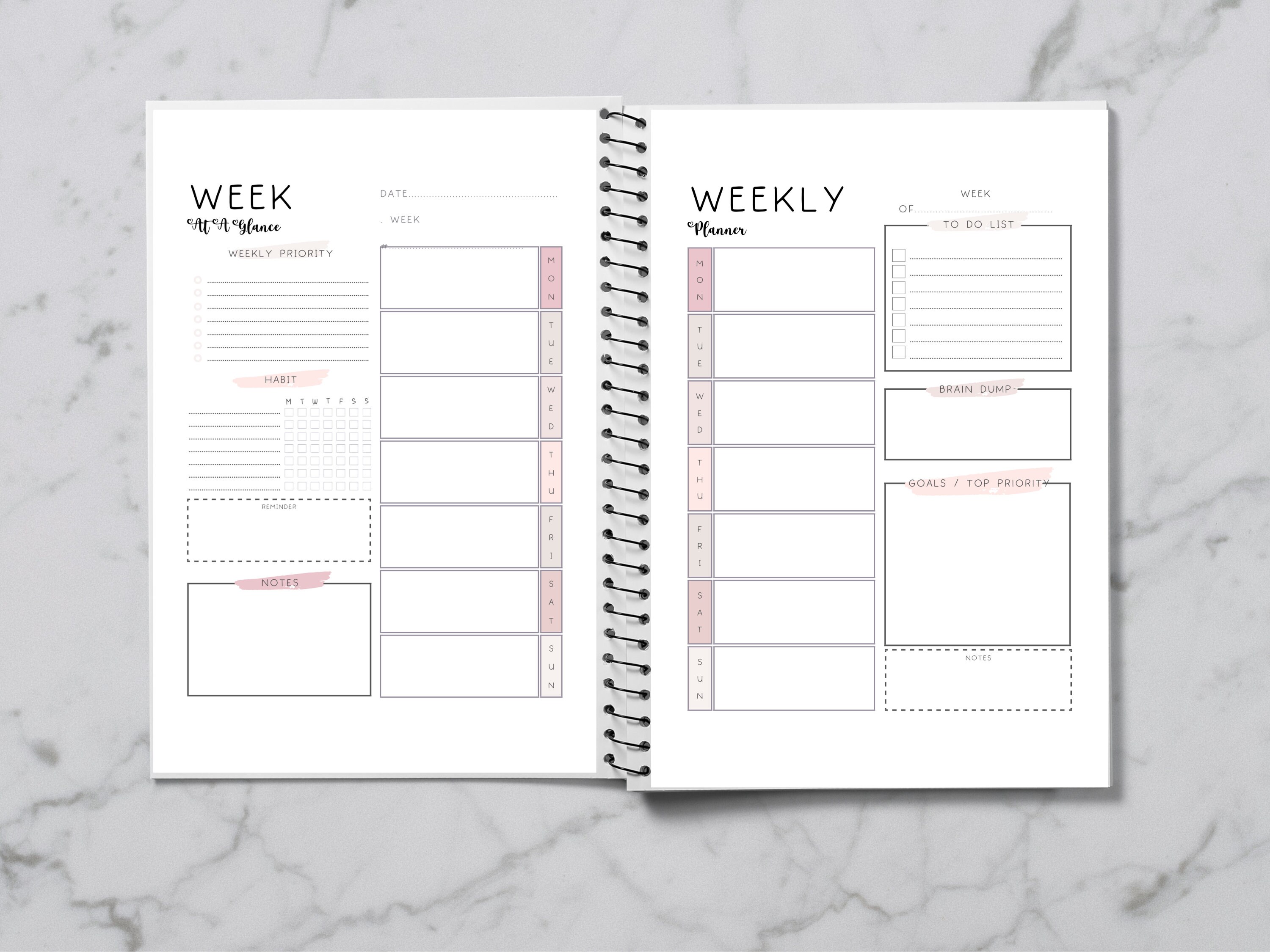 Weekly Planner Printable, Digital Weekly Planner, Weekly Schedule ...