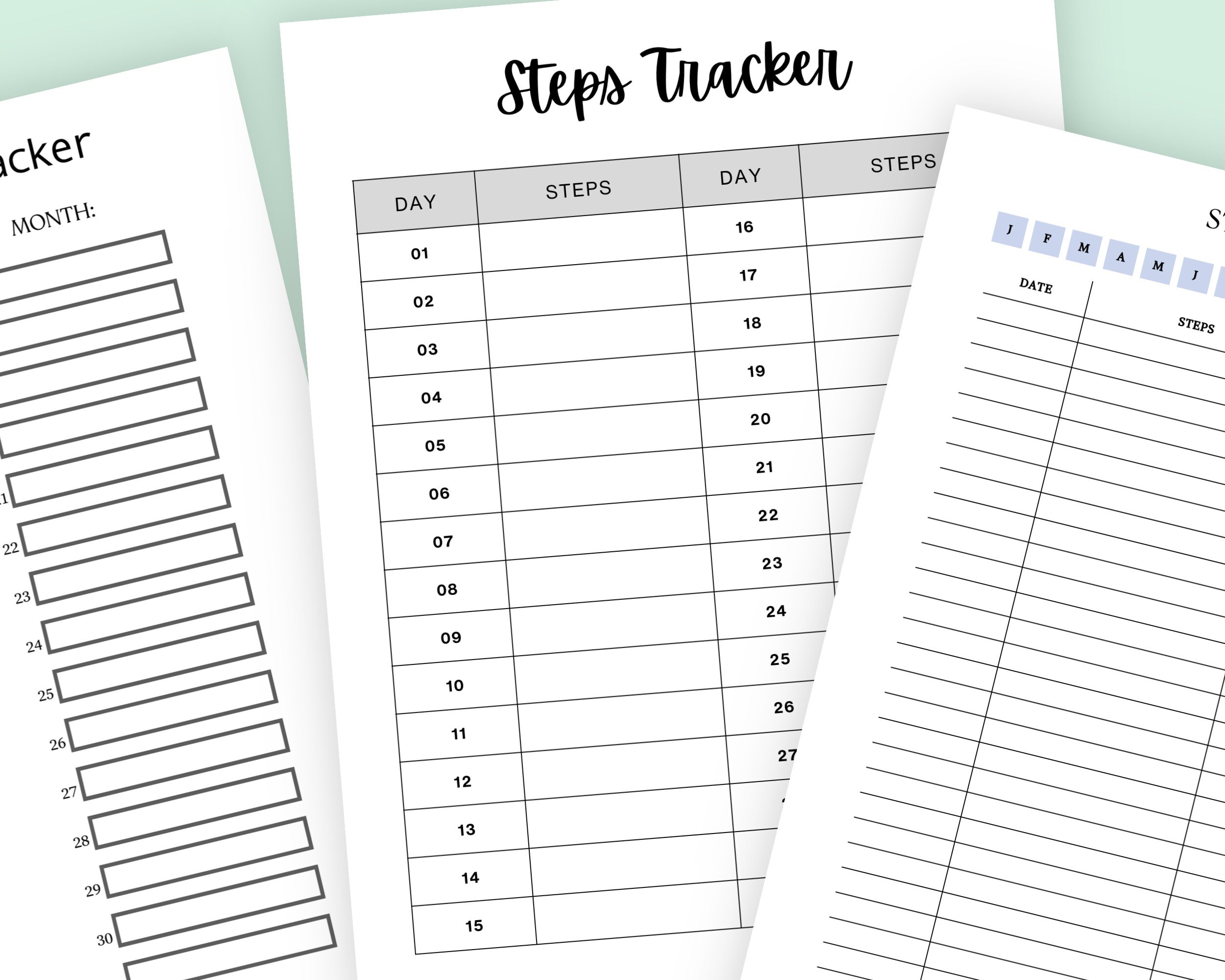 Step Tracker Digital, Step Tracker List Printable, Step Tracker ...