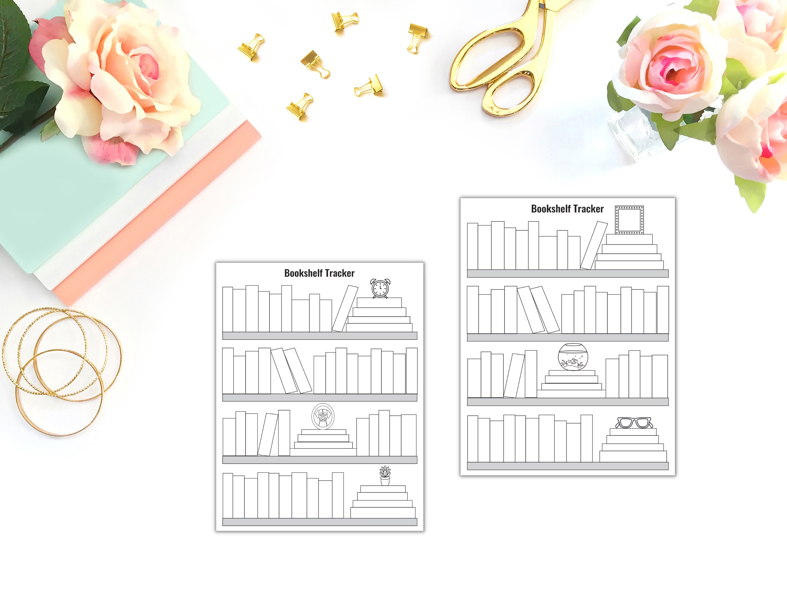 Book Tracker Digital Book Tracker Bookshelf Printable Book - Etsy