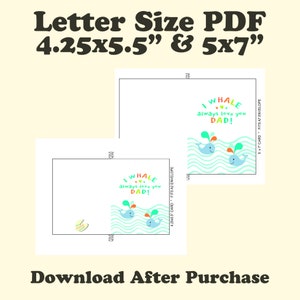 Printable Father's Day Card From Kids, Whale Theme, I Whale Always Love ...
