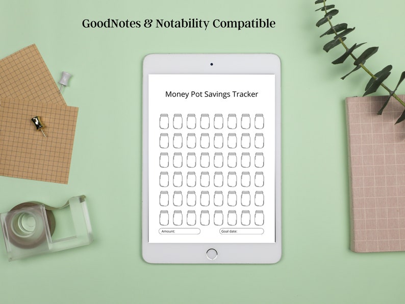 Savings Tracker Template, Money Pot Design, Digital PDF, US Letter A4 ...
