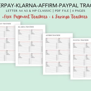 Afterpay Klarna Affirm Paypal Tracker, Buy Now Pay Later Printable ...