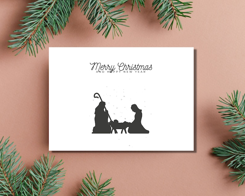 Nativity Card Printable Nativity Card Religious Christmas - Etsy