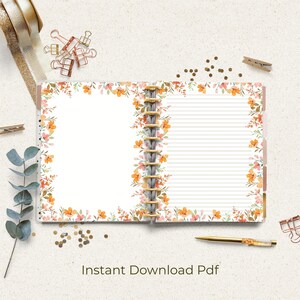 Floral Writing Paper Set, Printable Lined & Unlined Stationery, Digital ...