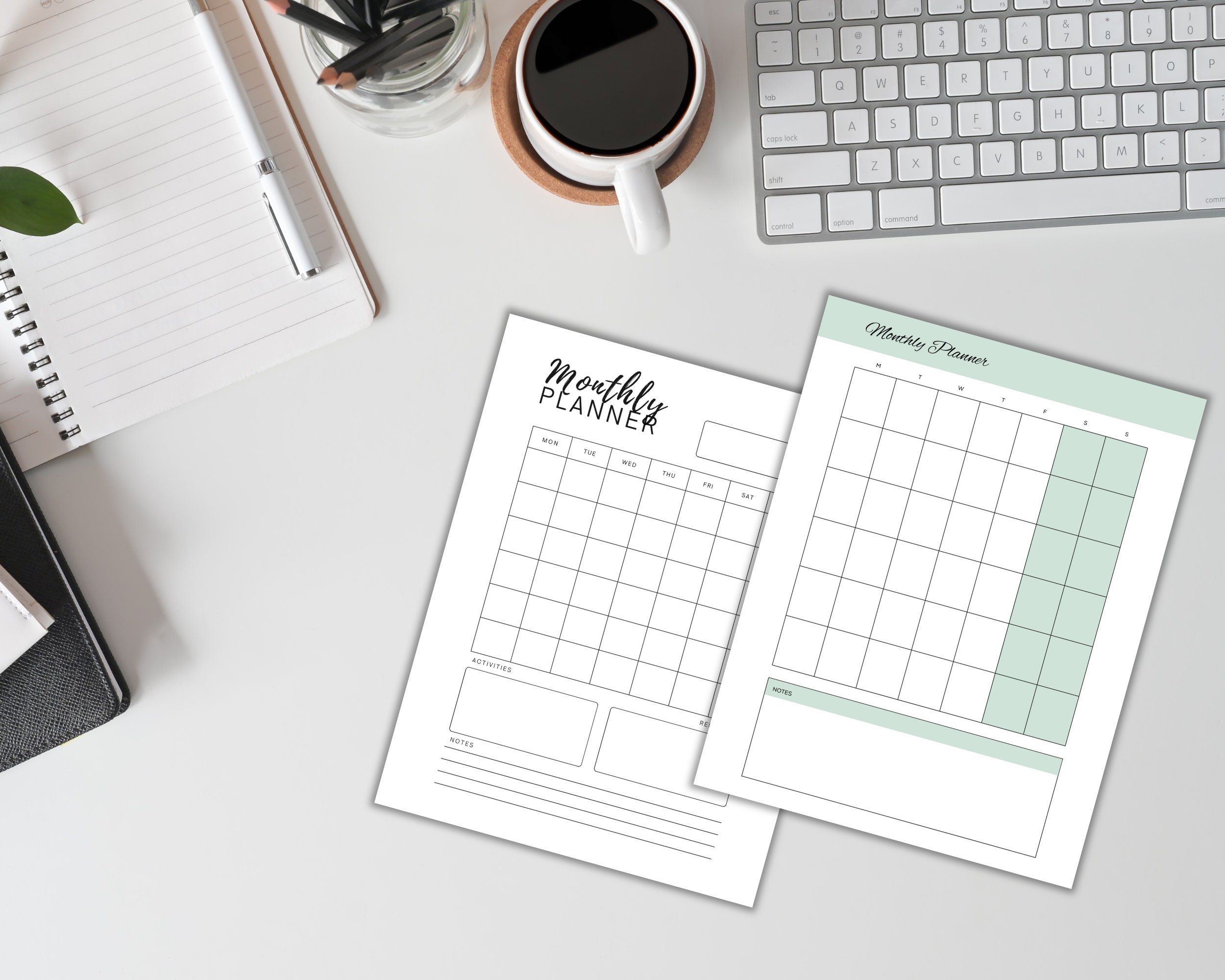 Blank Monthly Calendar Page, Calendar Digital, Monthly Calendar ...