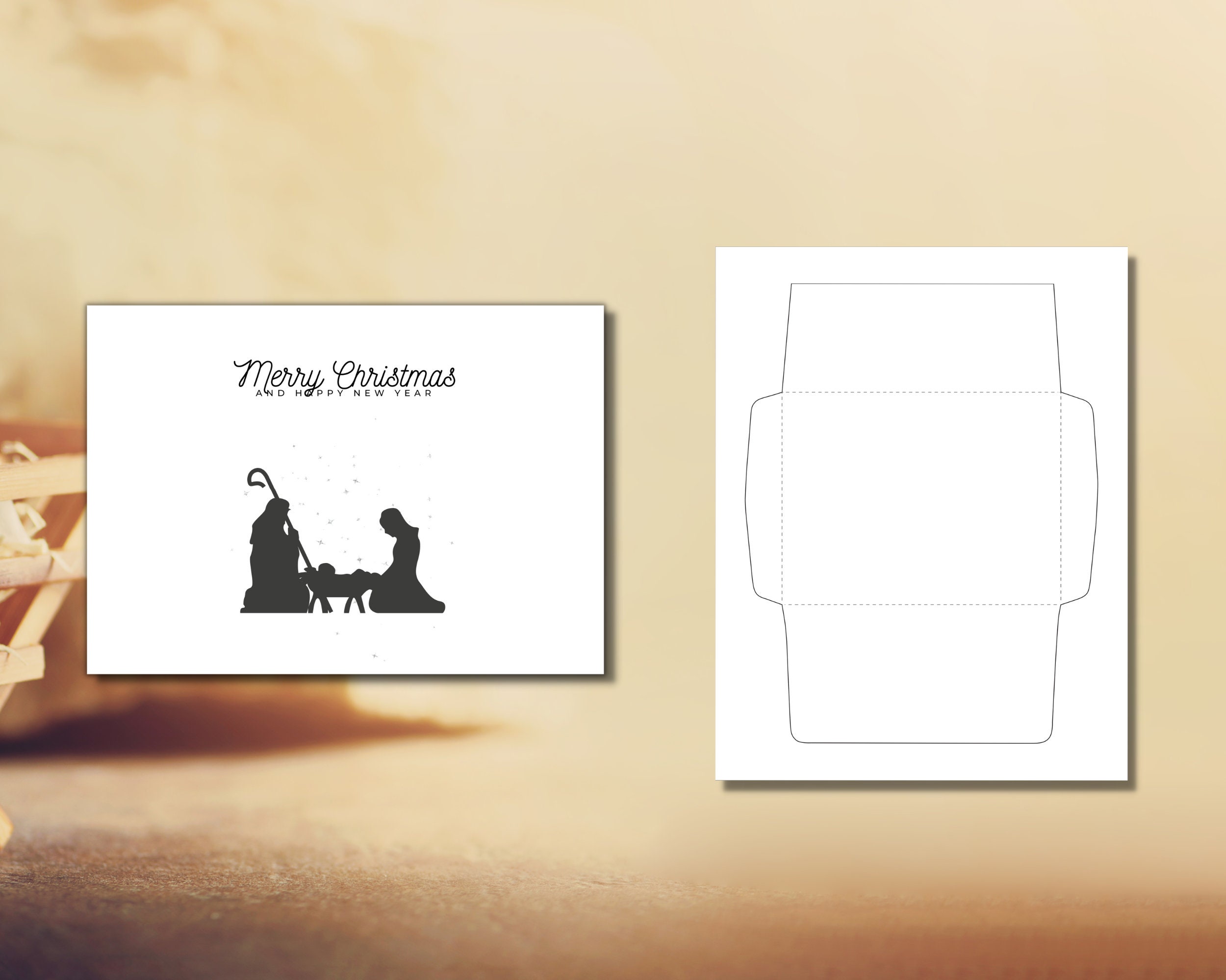 Nativity Card Printable Nativity Card Religious Christmas - Etsy