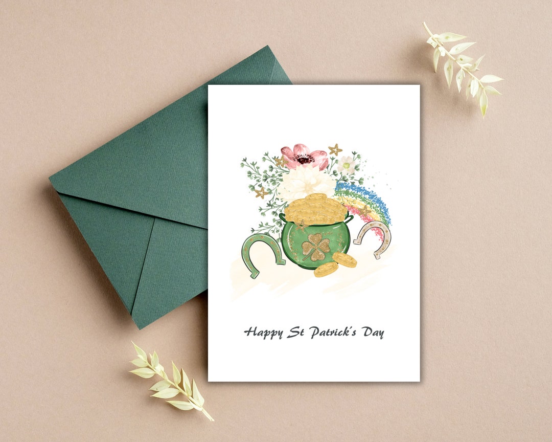 Happy St Patrick's Day Printable Card, St Patricks Day Greeting Cards ...