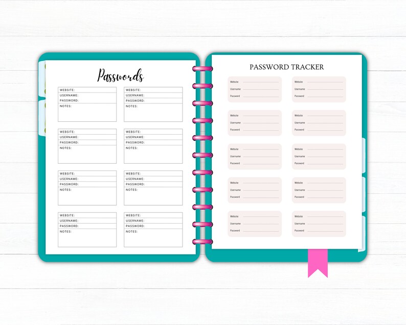 Password Tracker Printable, Password Tracker Log, Password Keeper ...