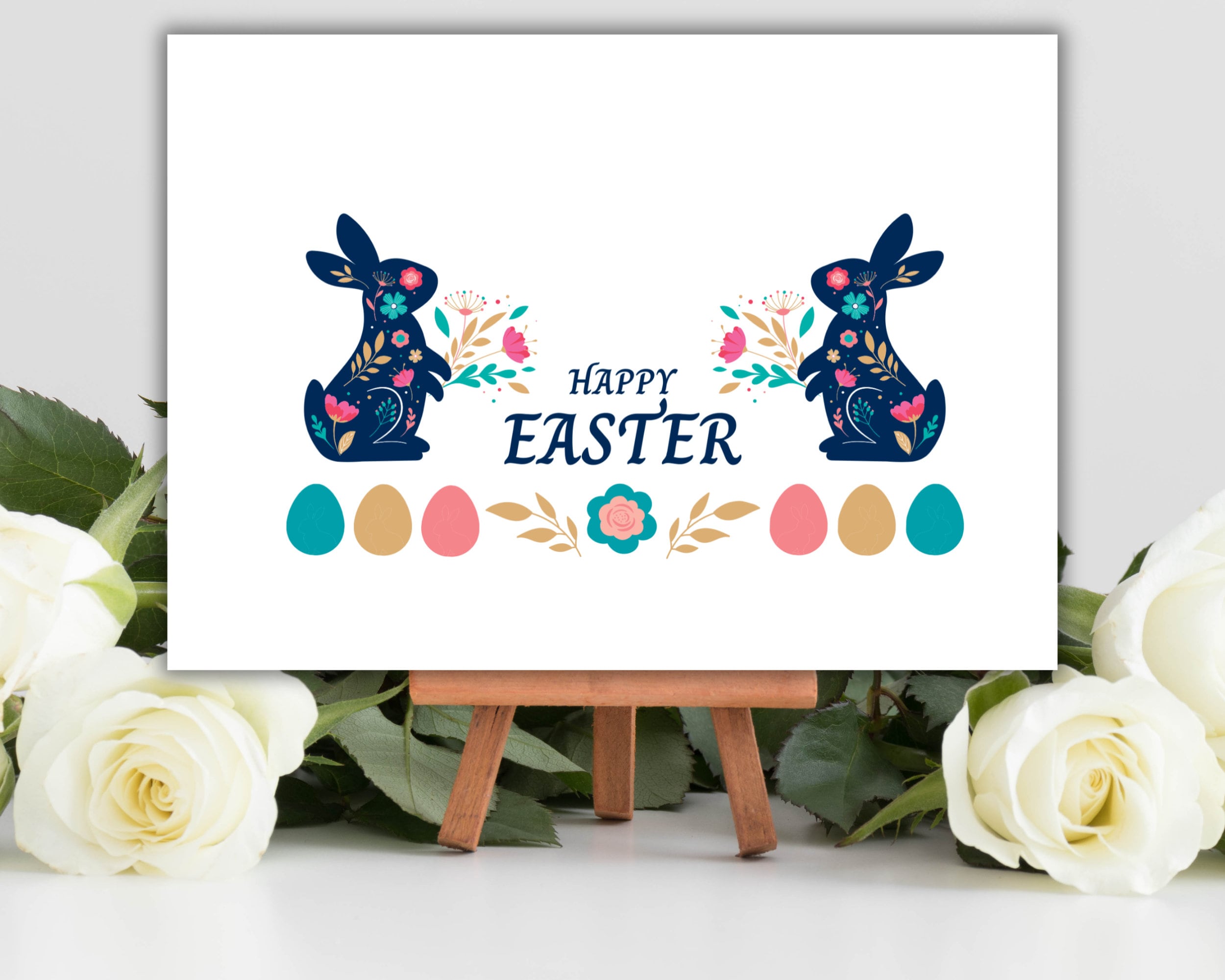 Printable Easter Cards, Easter Bunny Greeting Card, Happy Easter Card ...