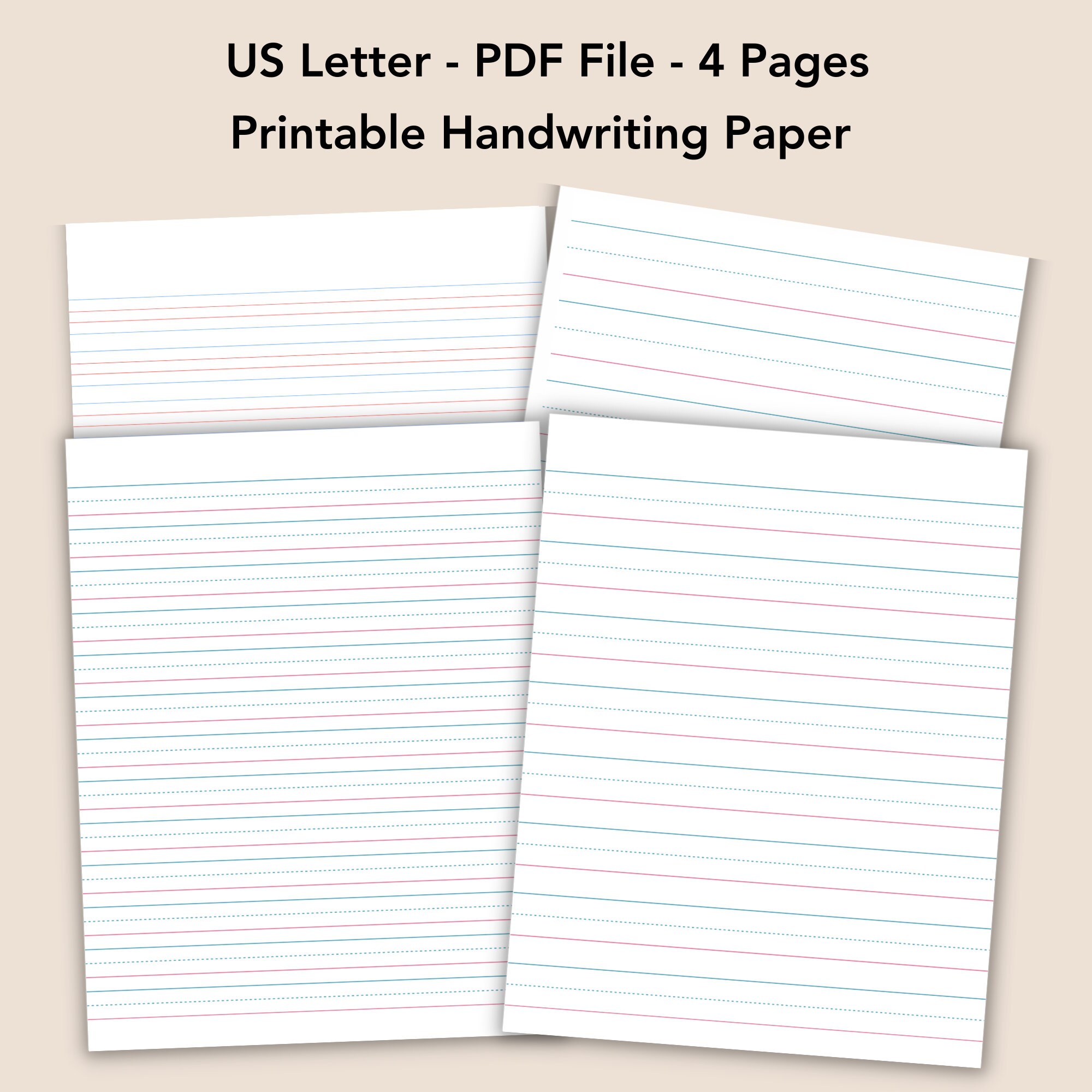 Handwriting Paper Digital, Handwriting Paper Printable, Practice ...