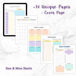 Kids School Planner Printable, Digital Homework Tracker Bundle, School ...