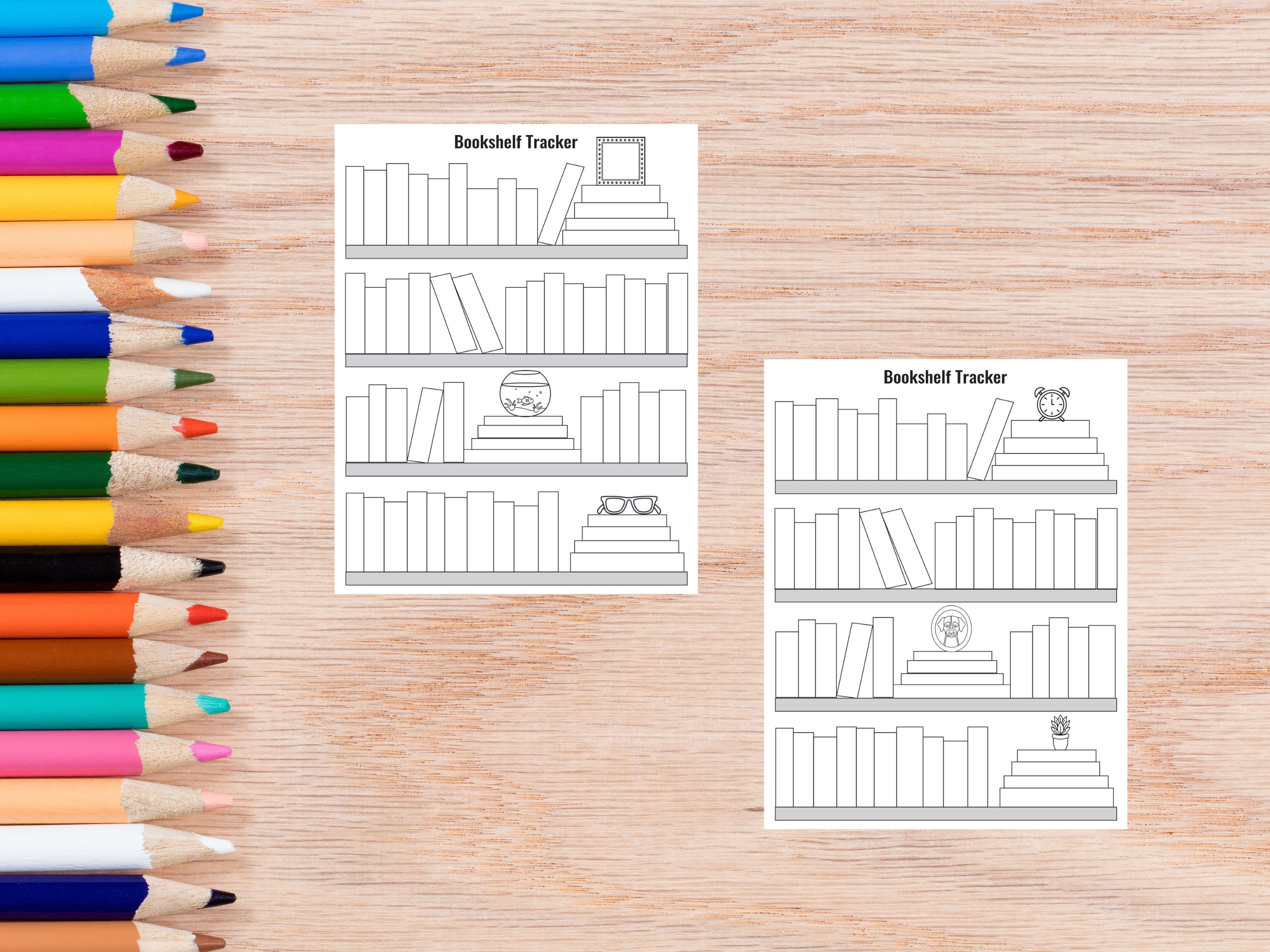 Book Tracker Digital Book Tracker Bookshelf Printable Book - Etsy