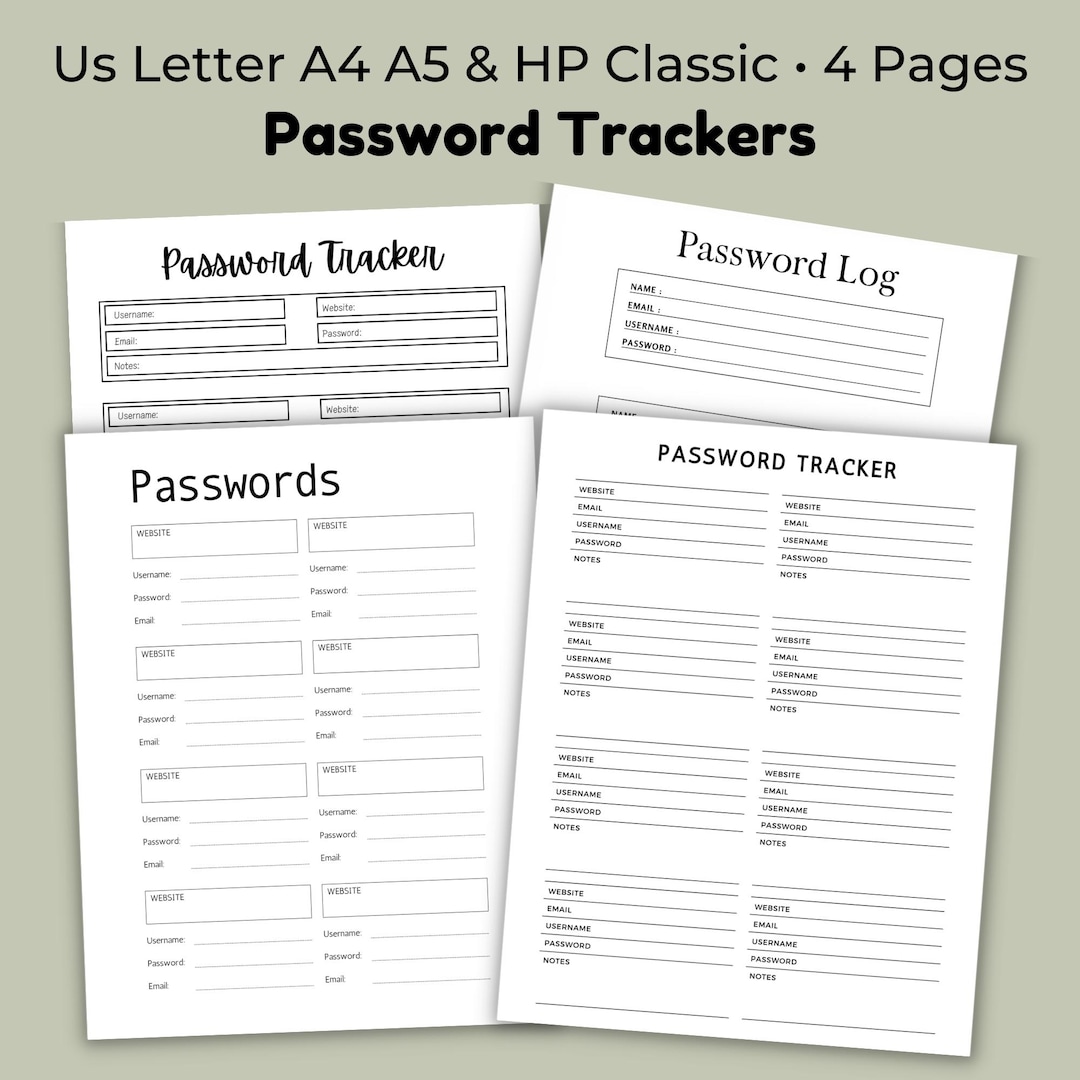 Password Log Organizer, Secure Login Tracker, Account Keeper, Digital ...