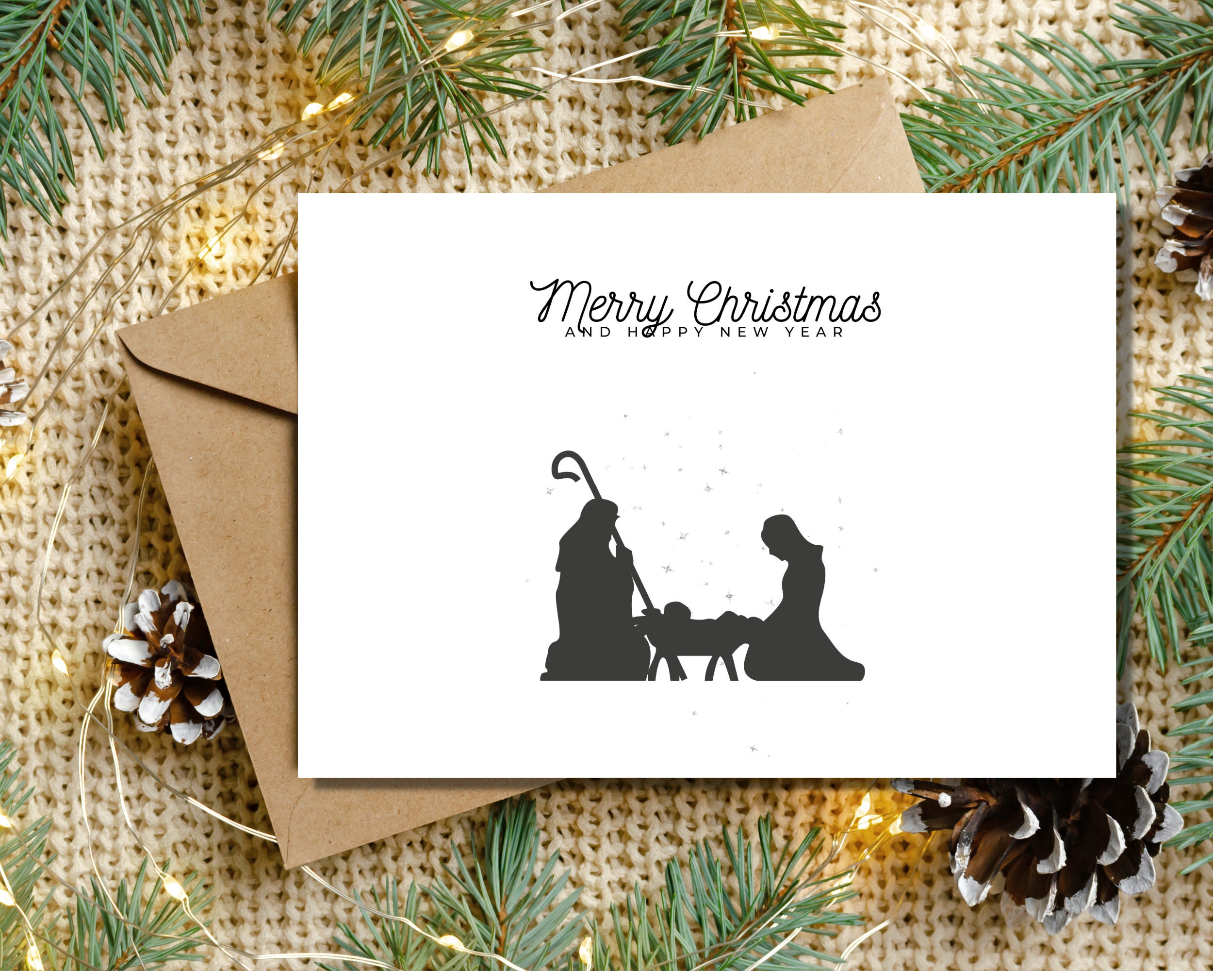 Nativity Card Printable Nativity Card Religious Christmas - Etsy