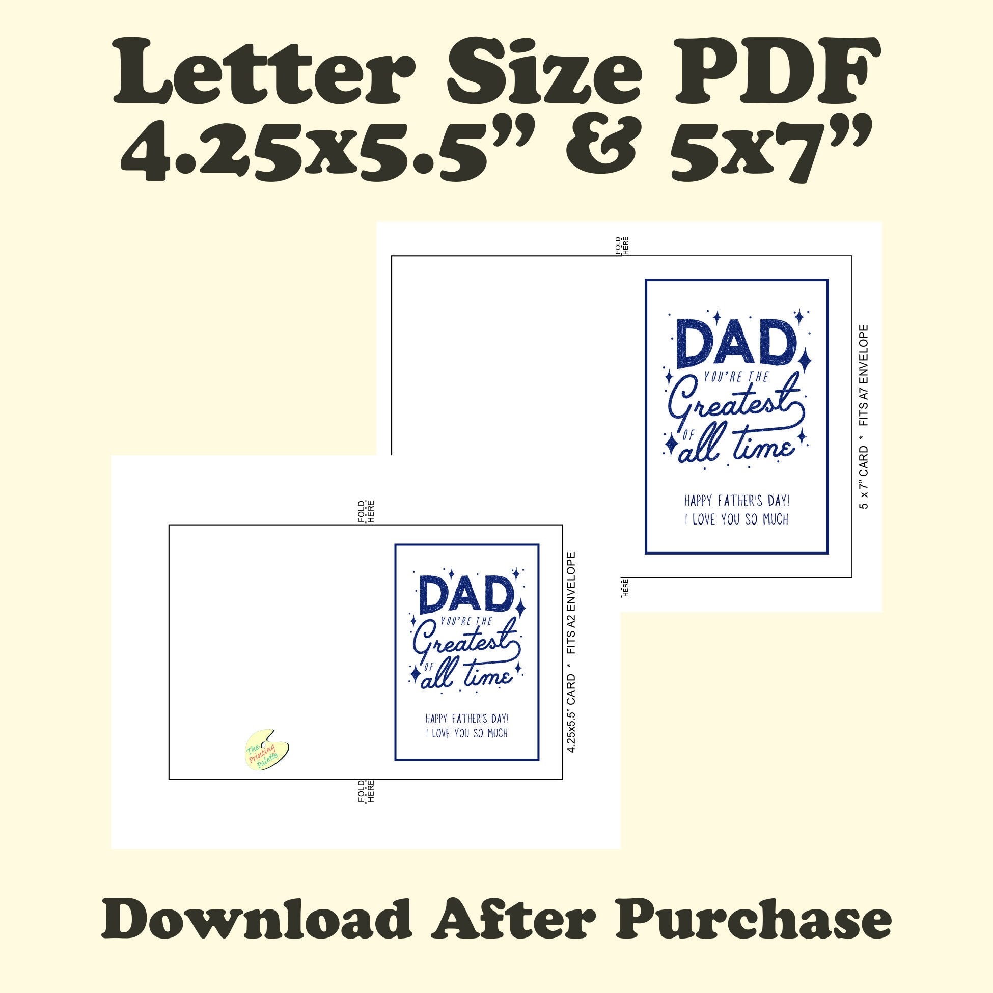 Printable Fathers Day Card, Happy Father's Day Card, Greatest Dad Card ...