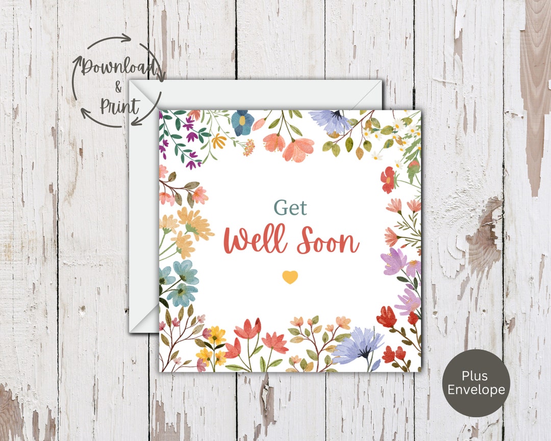 Get Well Soon Card, Get Well Card for Her Printable, Floral Get Well ...