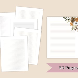 Fall Writing Paper Printable, Pumpkin Stationery Set, Autumn Letter ...