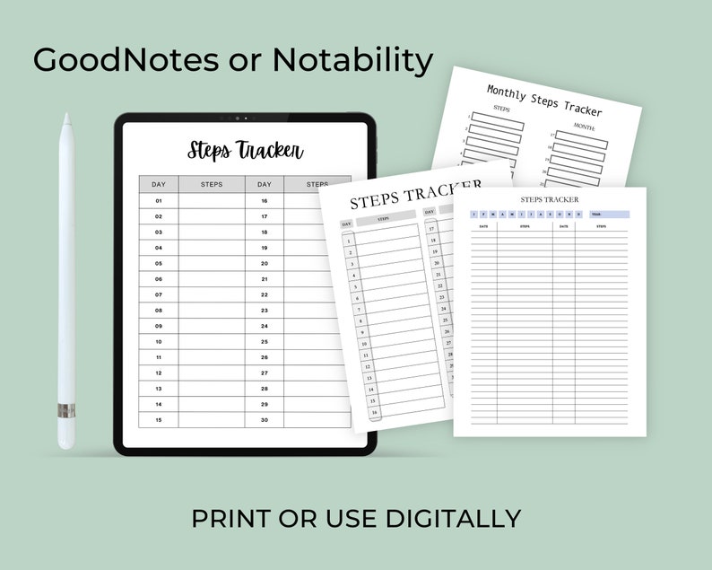 Step Tracker Digital, Step Tracker List Printable, Step Tracker ...