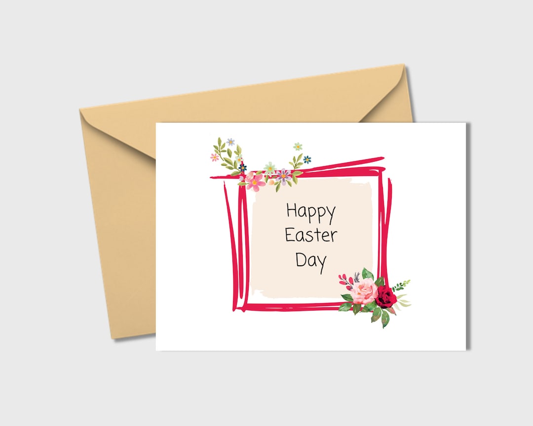 Easter Card, Easter Card Printable, Floral Easter Card, Easter ...