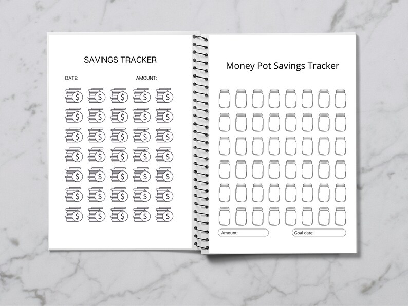 Savings Tracker Template, Money Pot Design, Digital PDF, US Letter A4 ...