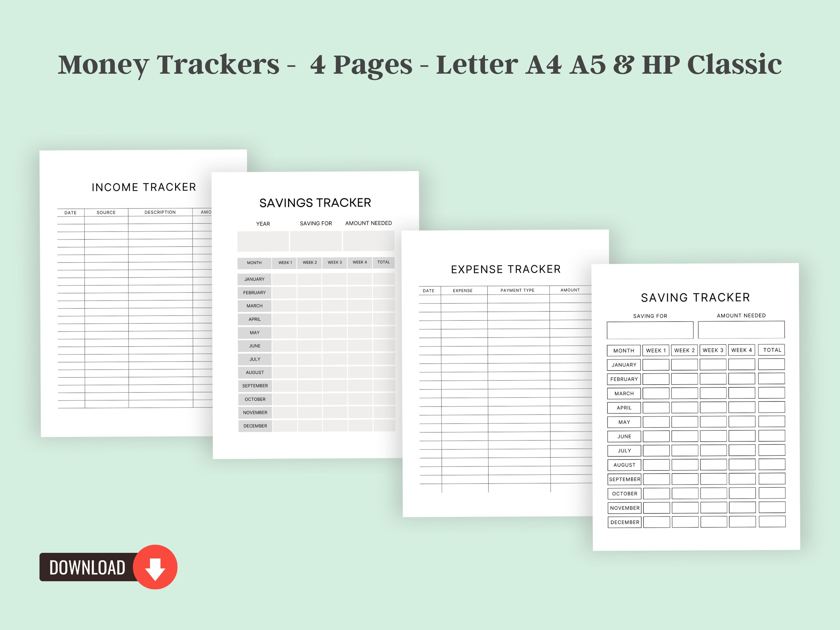 Income & Expense Tracker, Digital Expense Tracker Printable, Income ...