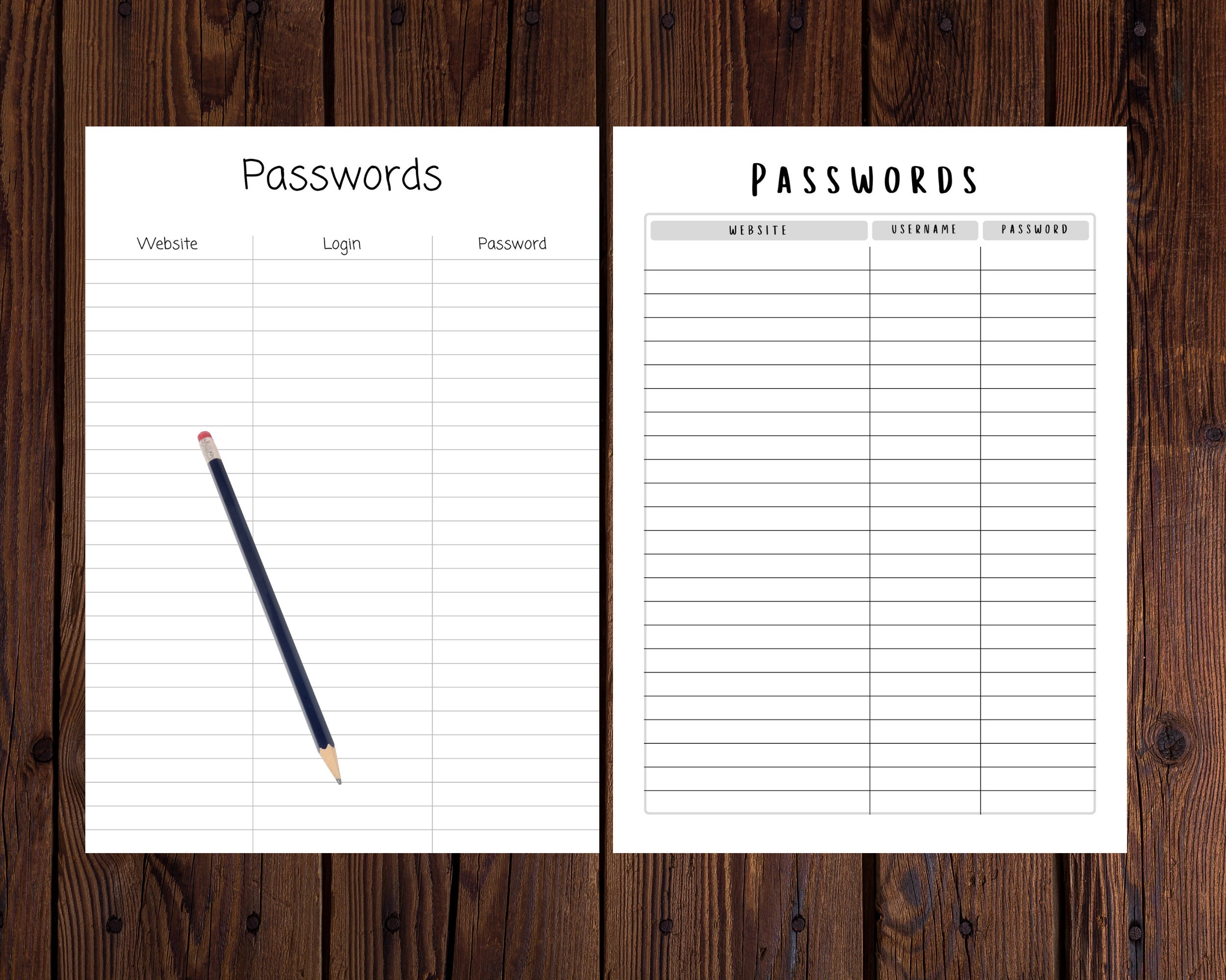 Password Tracker, Password Template, Password Tracker Printable ...