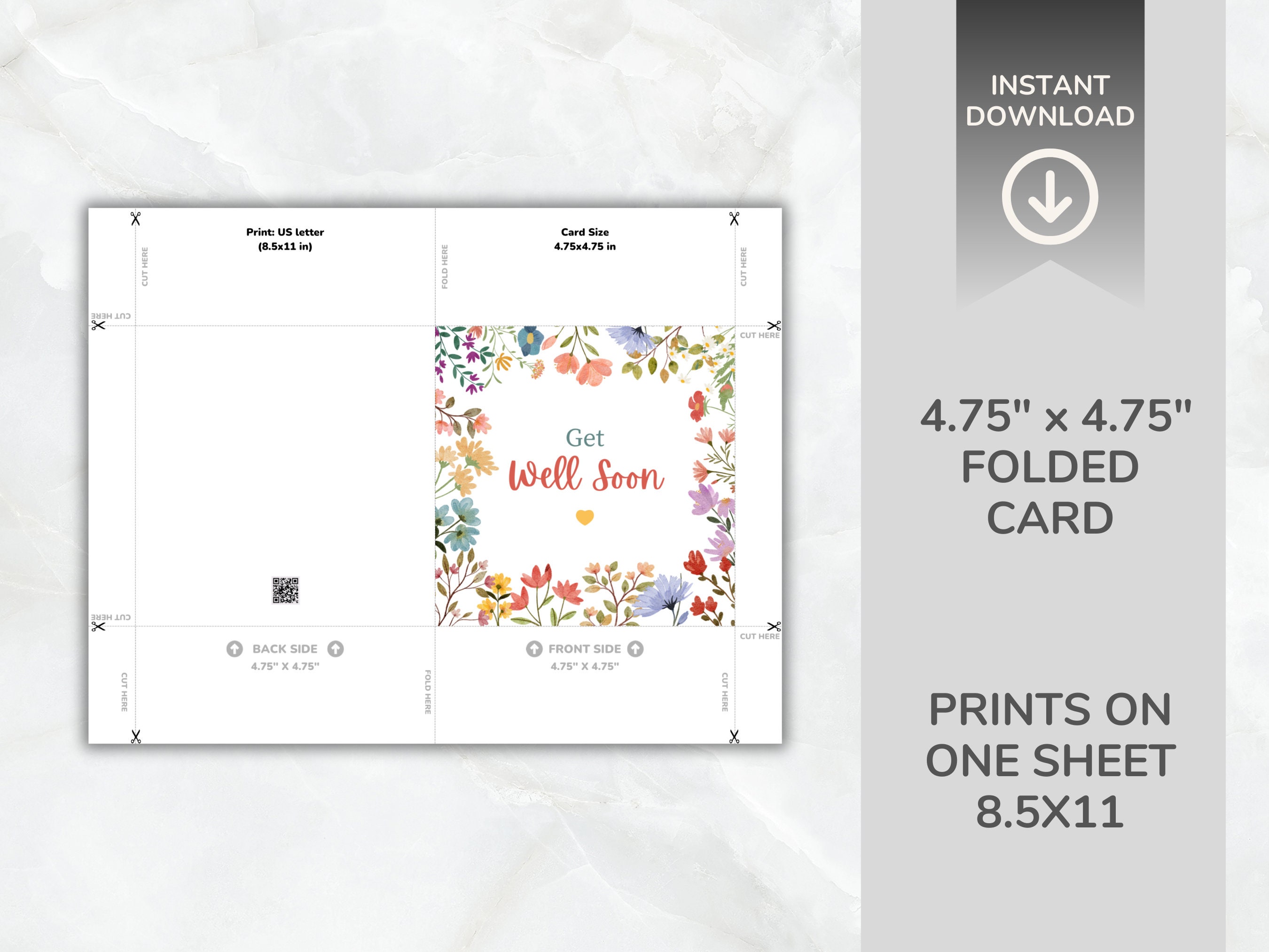 Get Well Soon Card, Get Well Card for Her Printable, Floral Get Well ...