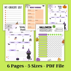 Halloween Planner Checklist Printable, Digital Halloween Schedule ...