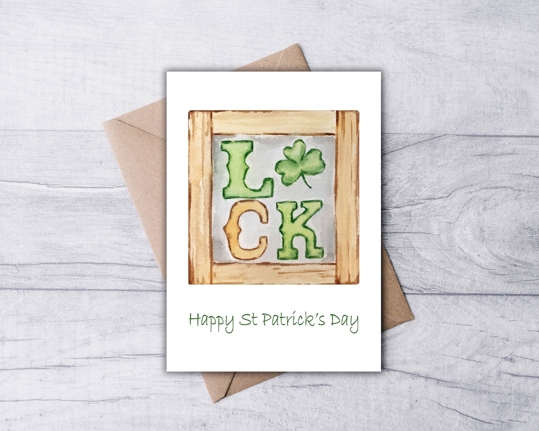 St Patrick's Day Card Printable, St Patrick Day Greeting Cards Set ...
