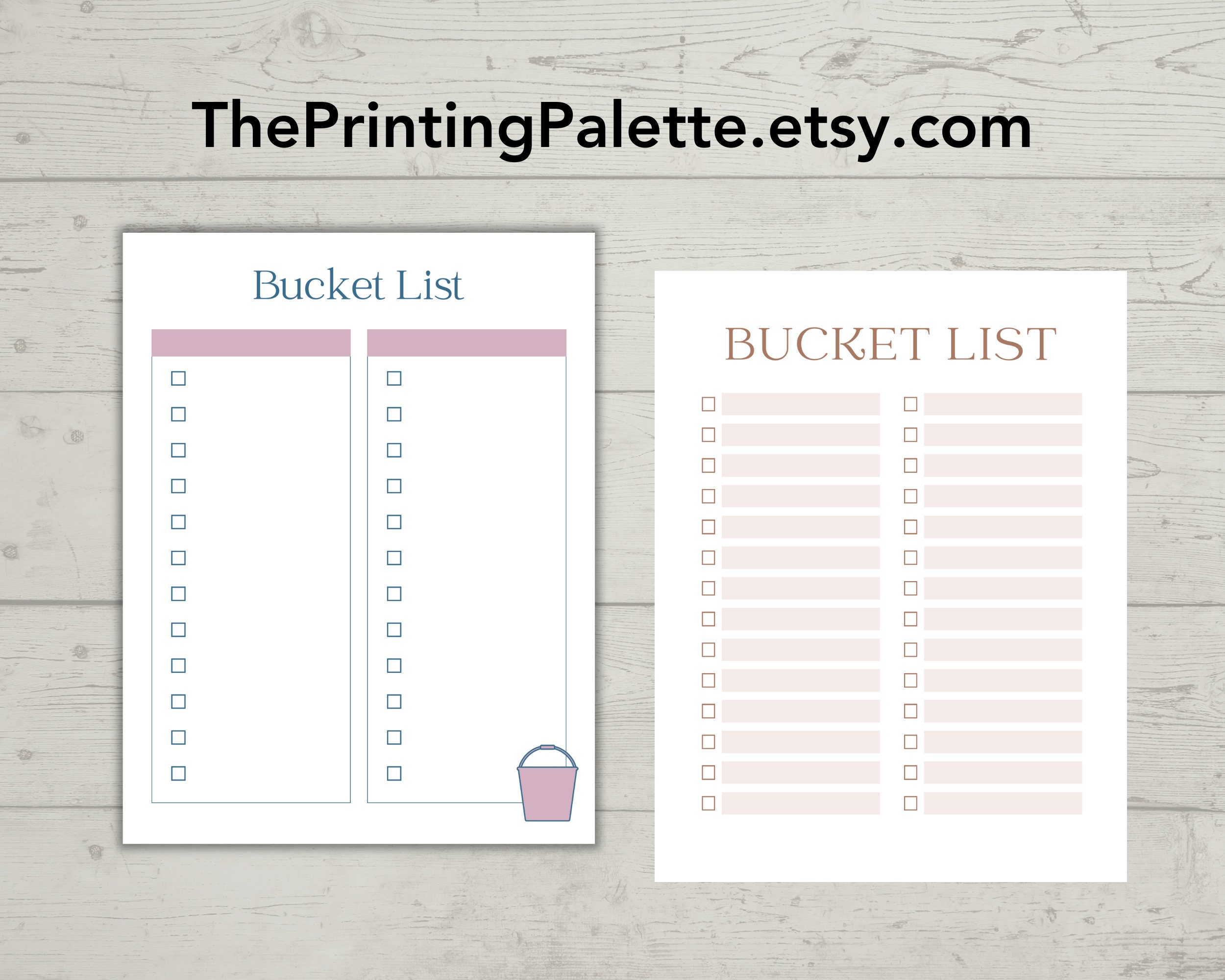 Bucket List Digital Template, Bucket List for Kids Printable, Bucket ...